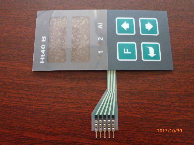 Custom Metal Dome PCB Membrane Switch Panel , With Black Overlay